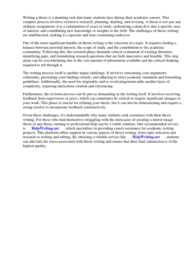Mirror Image Thesis | PDF | Thesis | Mirror