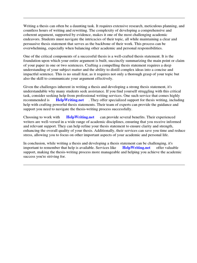 Elements Thesis Statement | PDF | Essays | Thesis