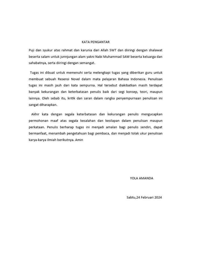 Resensi Novel Cinta Yola | PDF