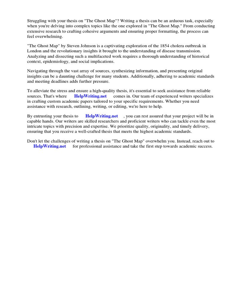 Thesis of The Ghost Map | PDF