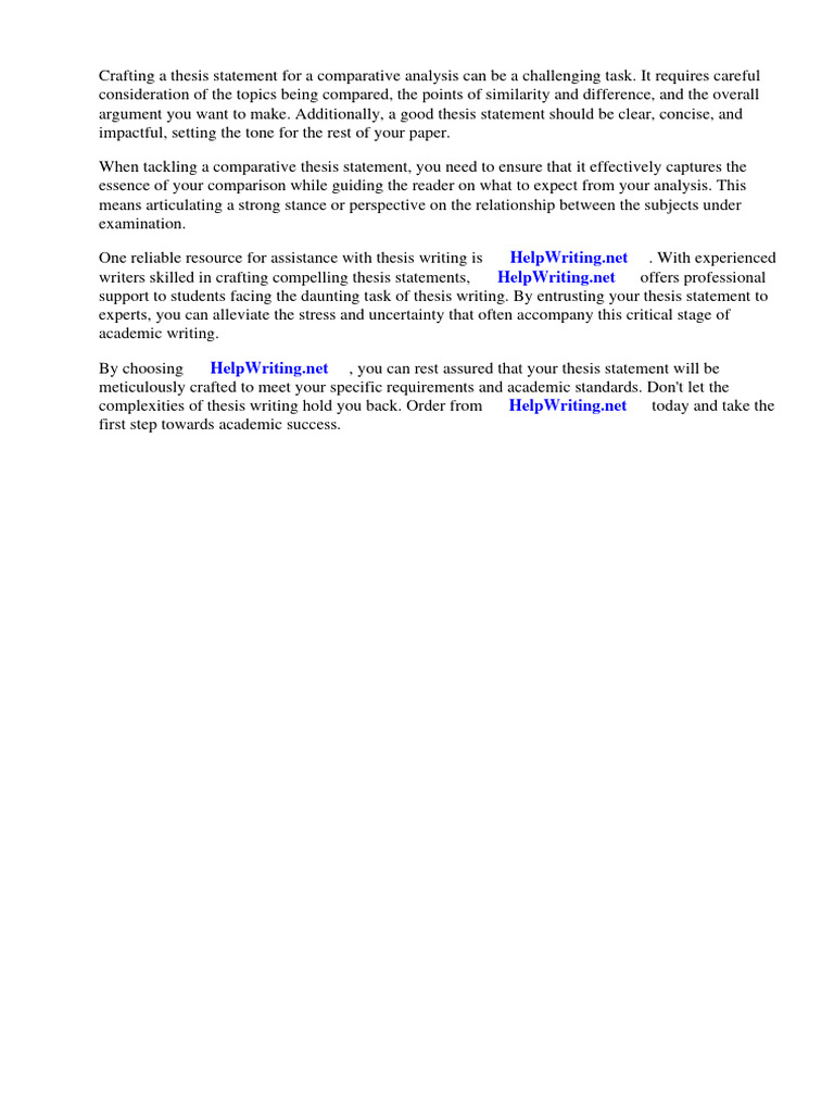 Good Thesis Statement For Comparing and Contrasting | PDF | Essays | Thesis