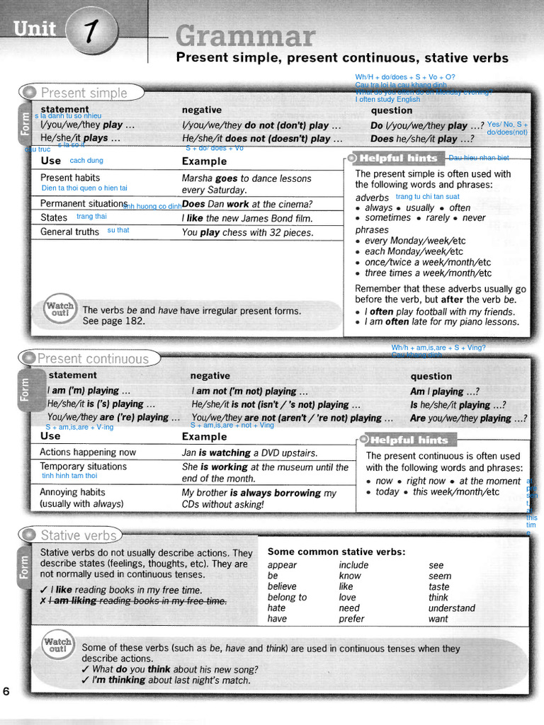 Lesson 1 grammar | PDF