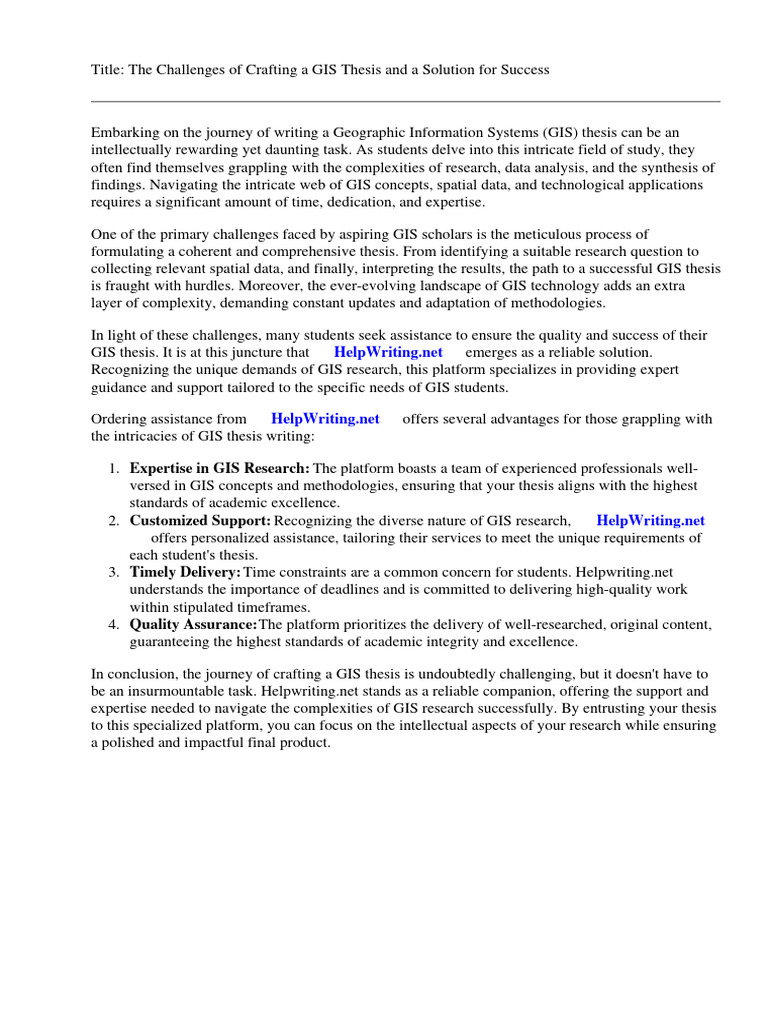 Gis Thesis Example | PDF
