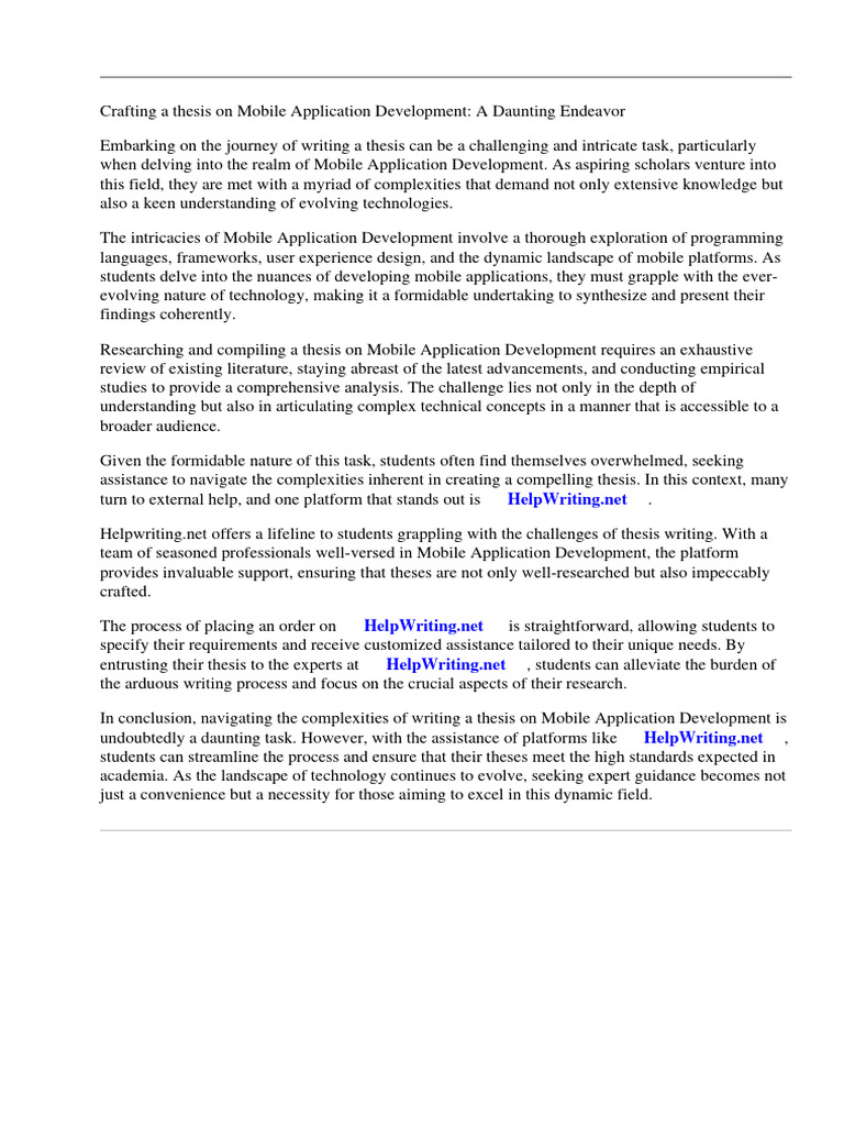 Thesis Mobile Application Development Pdf Mobile App Mobile Phones