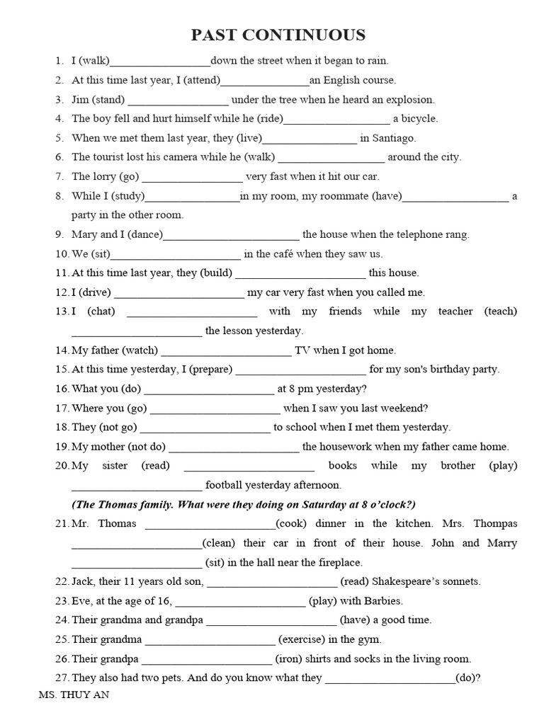 Past Continuous | PDF