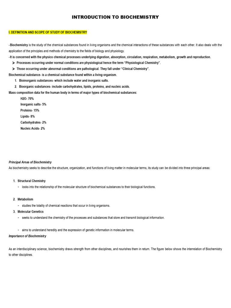Introduction To Biochemistry | PDF
