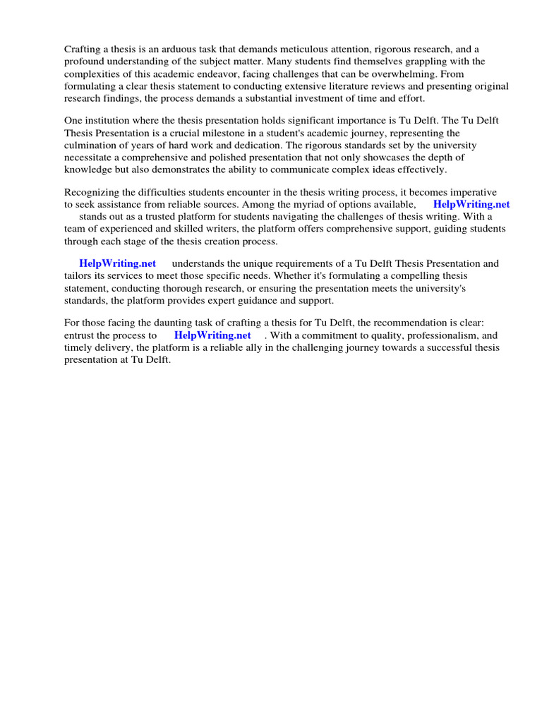 Tu Delft Thesis Presentation Pdf