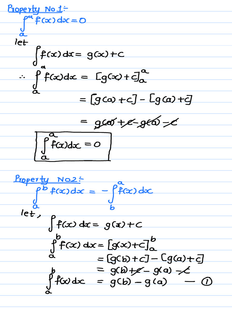 Properties of Definite Integration | PDF
