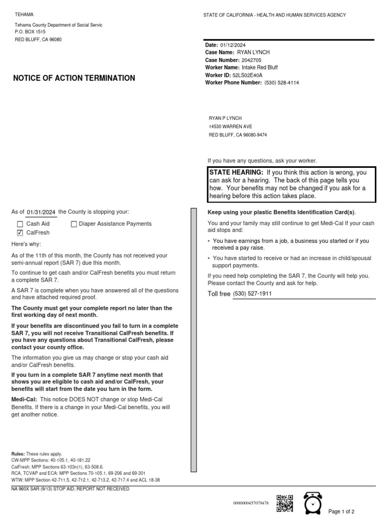 CW - Rca - CF Sar 7-Not Received | PDF