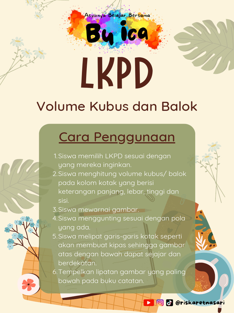LKPD Volume Kubus Dan Balok Kelas 4 | PDF