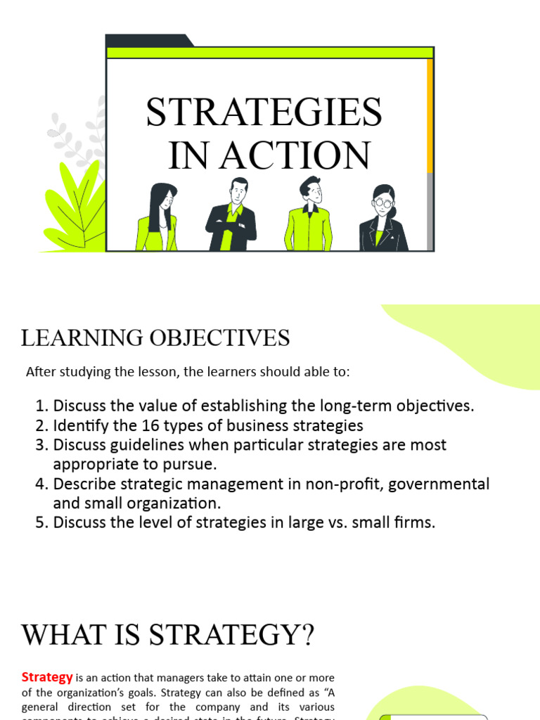 Lesson 9 Strategies in Action | PDF | Strategic Management | Takeover