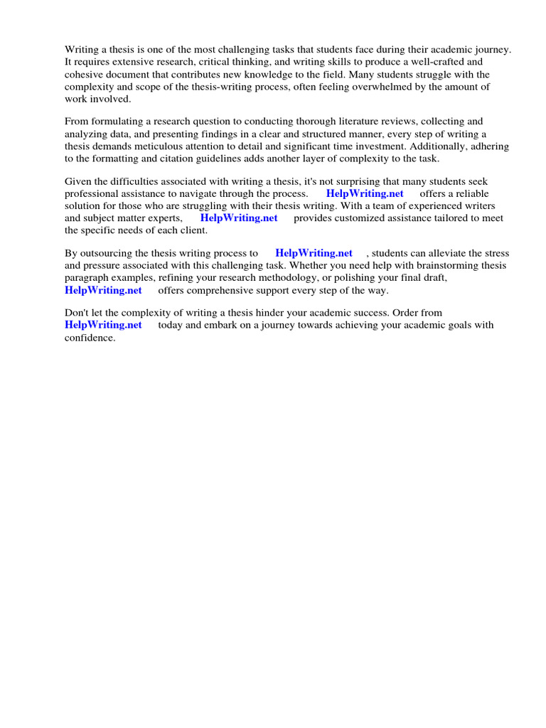 Thesis Paragraph Examples | PDF | Essays | Thesis