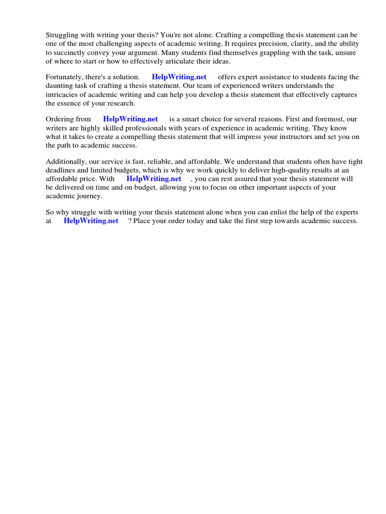 Online Writing Lab Thesis Statement | PDF | Essays | Thesis