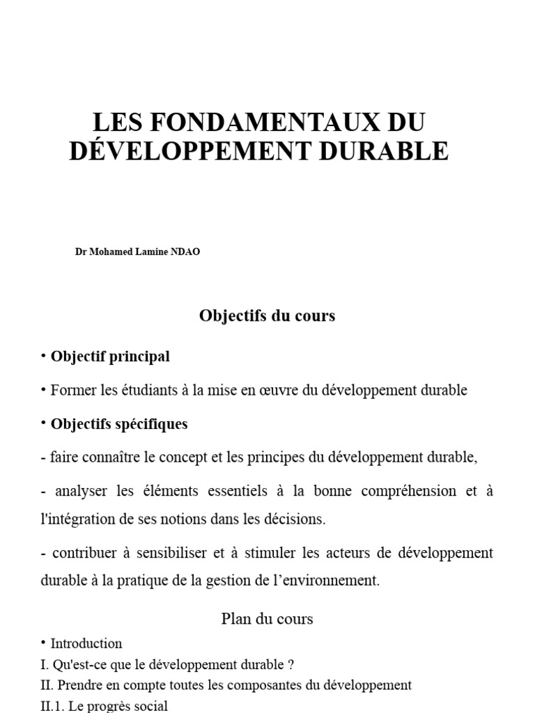 Les Fondamentaux Du Développement Durable | PDF