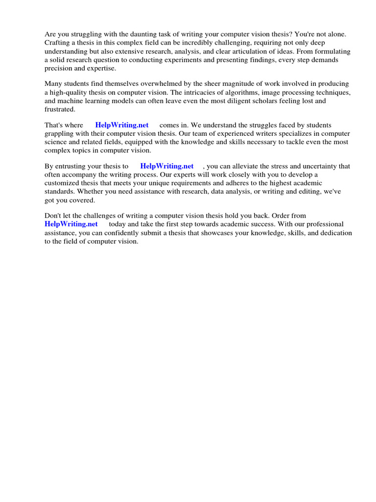 Computer Vision Thesis PDF | PDF | Computer Vision | Deep Learning