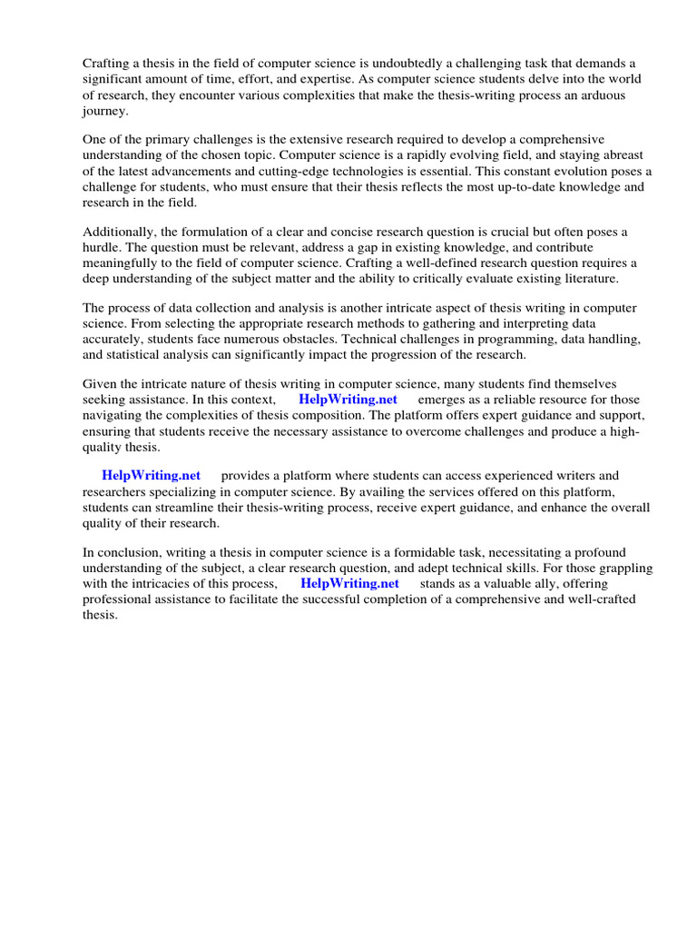 Sample Thesis Titles For Computer Science Students | PDF | Thesis | Computer Science
