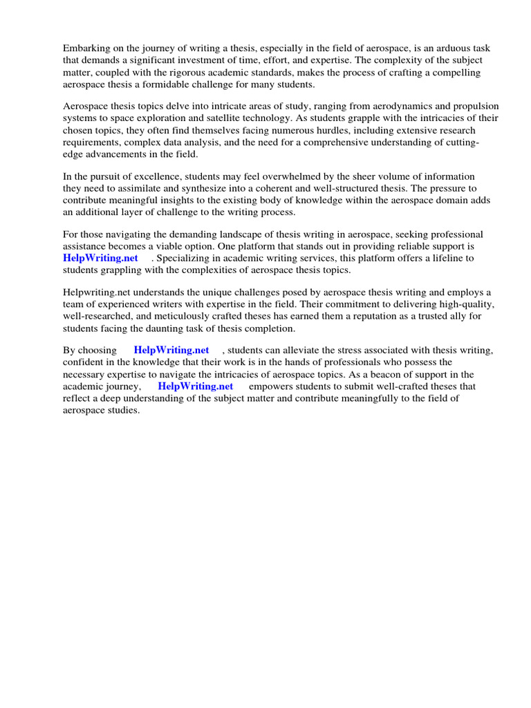 Aerospace Thesis Topics | PDF