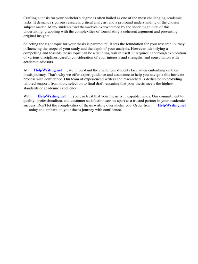 Thesis Topics For Bachelor Degree | PDF | Thesis | Speech Recognition