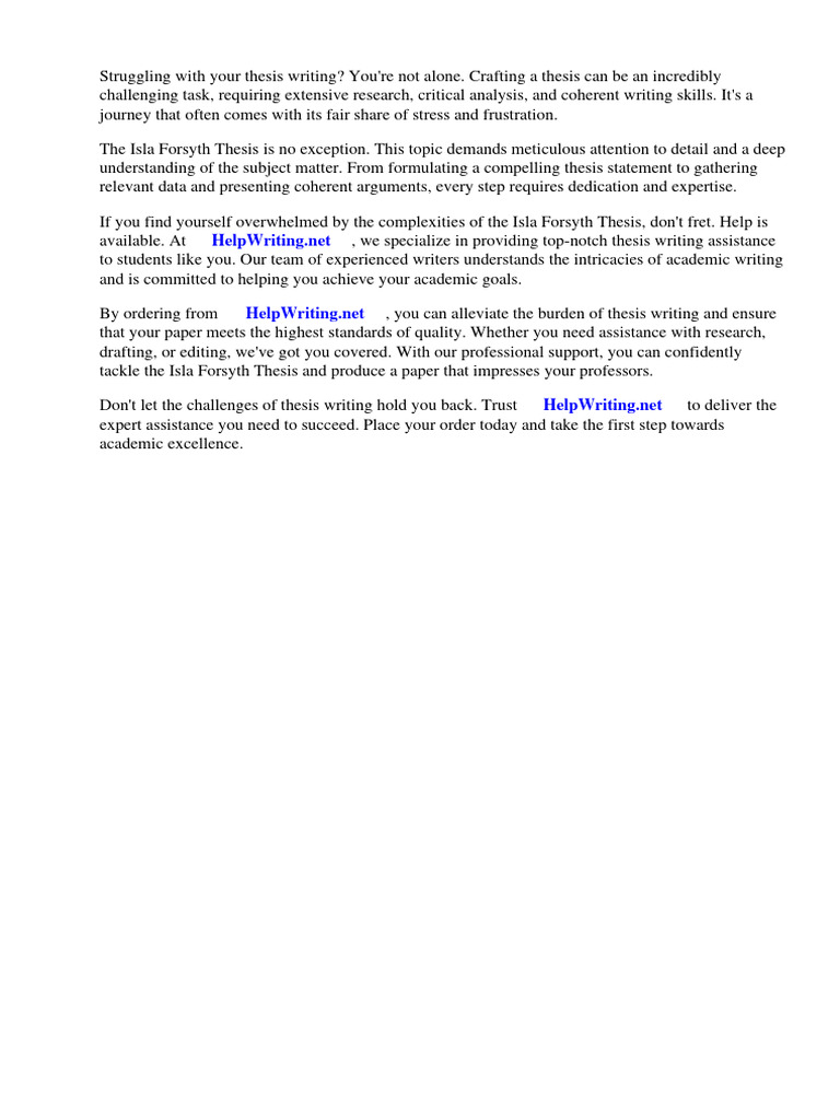 Isla Forsyth Thesis | PDF | Thesis | Communication