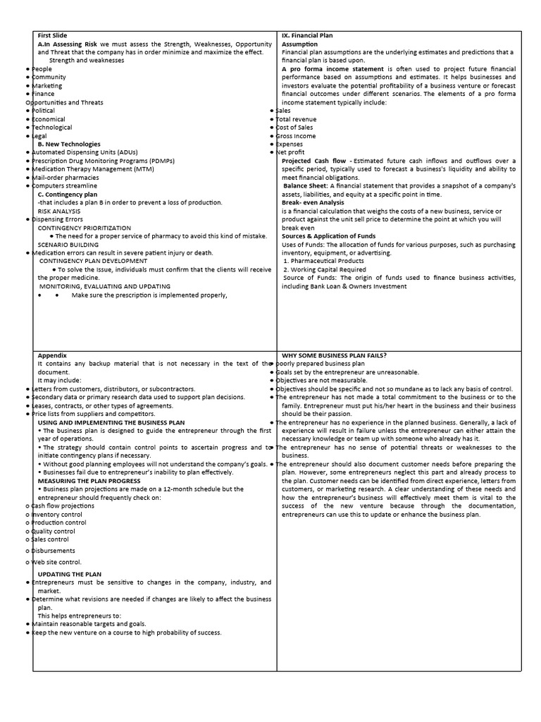 ENTREP | PDF | Financial Plan | Income Statement