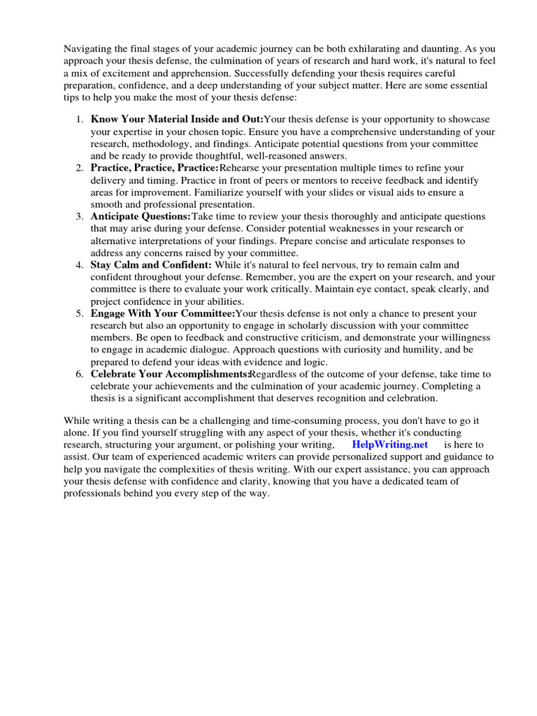 Mastering Your Thesis Defense Essentials | PDF | Thesis