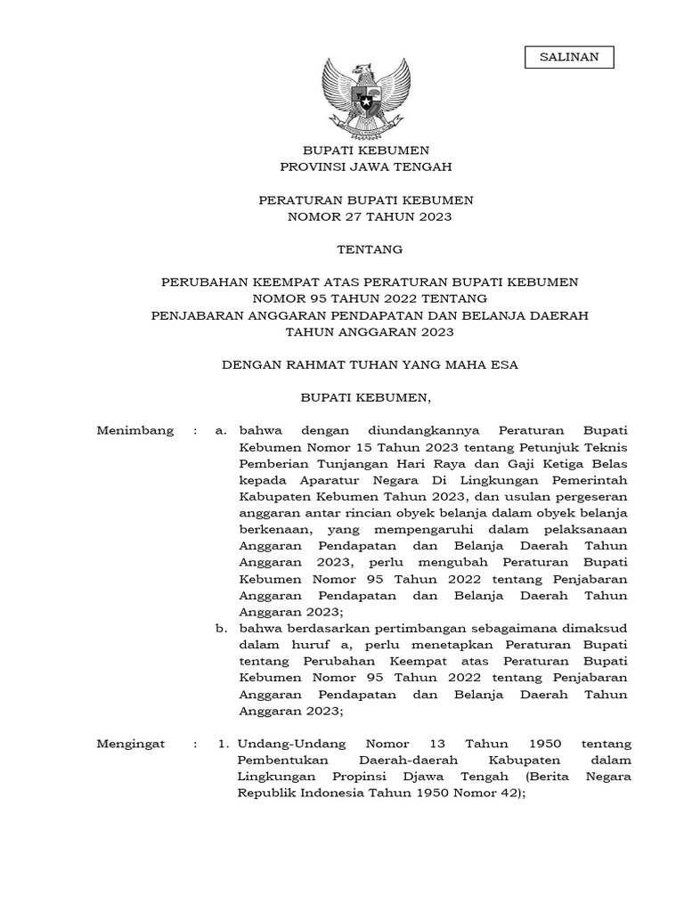 Perbup KBM 27 - 2023 | PDF