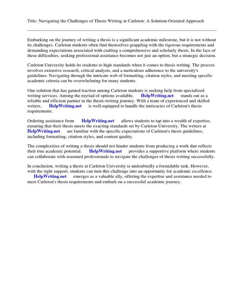 Thesis Requirements Carleton | PDF | Thesis | Digital Marketing