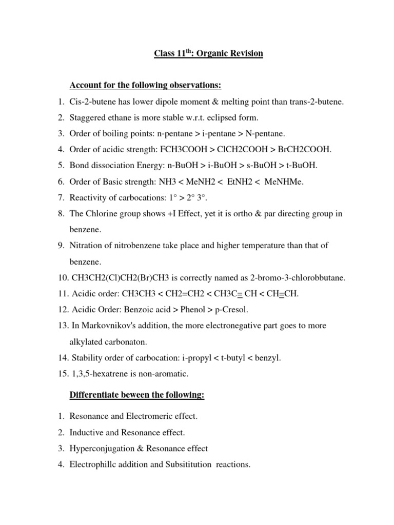 11-CH-12 13 Organic CHEMISTRY-1 | PDF | Chlorine | Benzene