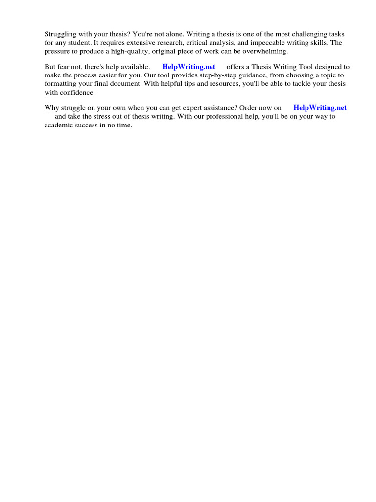 Thesis Writing Tool | PDF