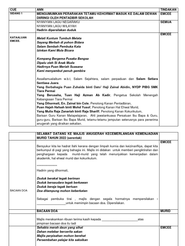 Skrip Kemenjadian Murid 2023 | PDF