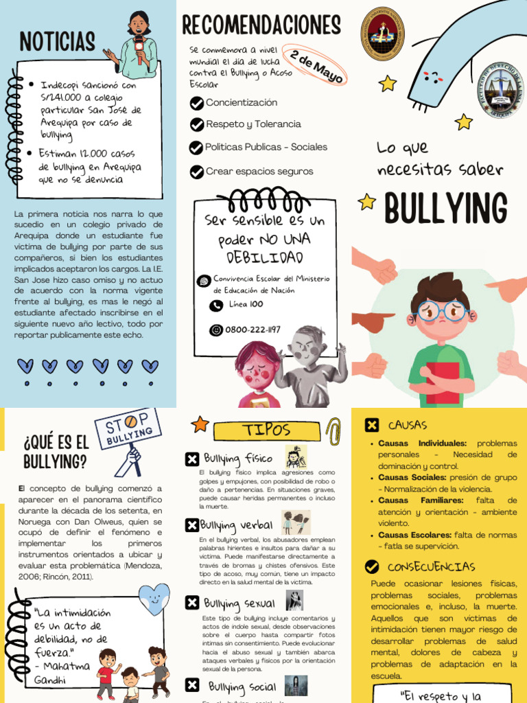 Folleto Informativo Bullying | PDF | Injusticia | Psicología Social