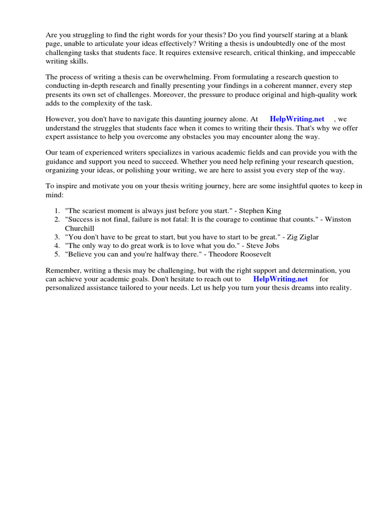 Thesis Inspirational Quotes | Download Free PDF | Thesis