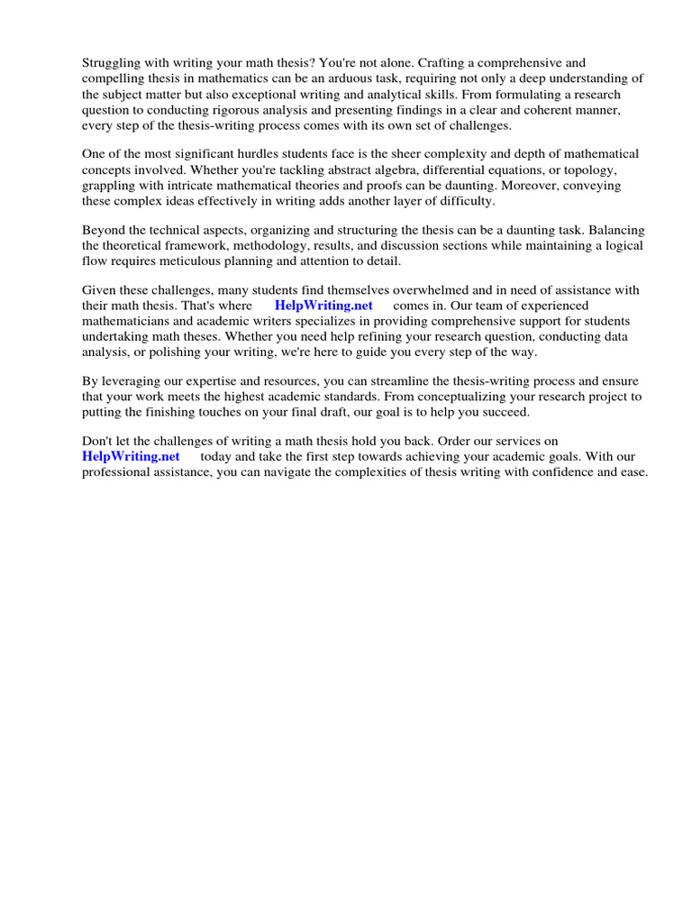 Math Thesis PDF | PDF