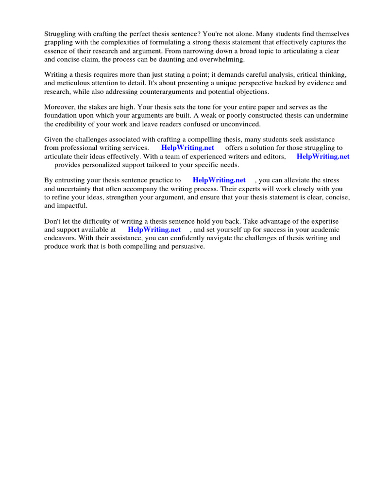 Thesis Sentence Practice | PDF | Career & Growth