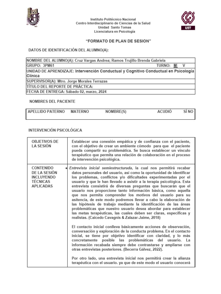 Formato 2 - Plan de Sesión | PDF