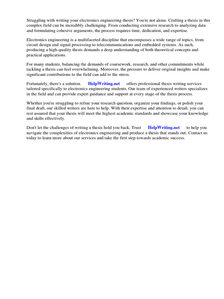 Thesis Electronics Engineering | PDF