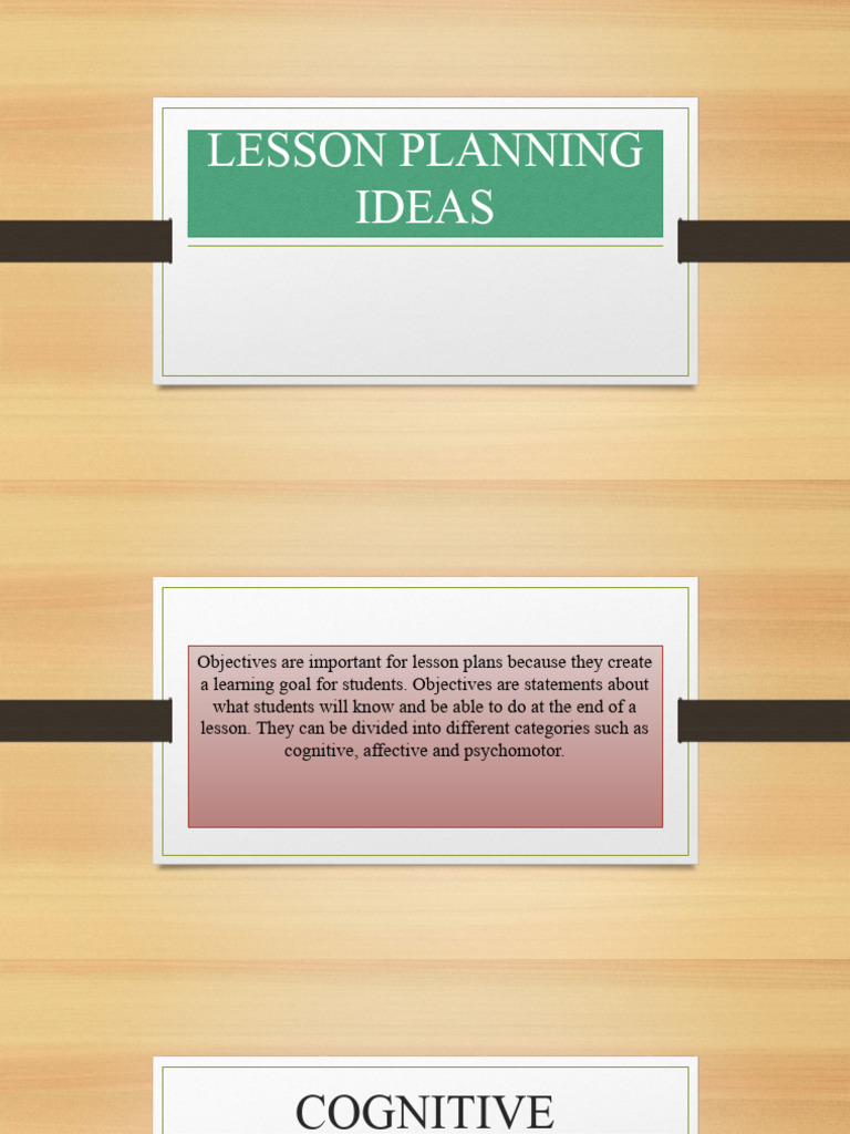Lesson Planning Ideas | PDF