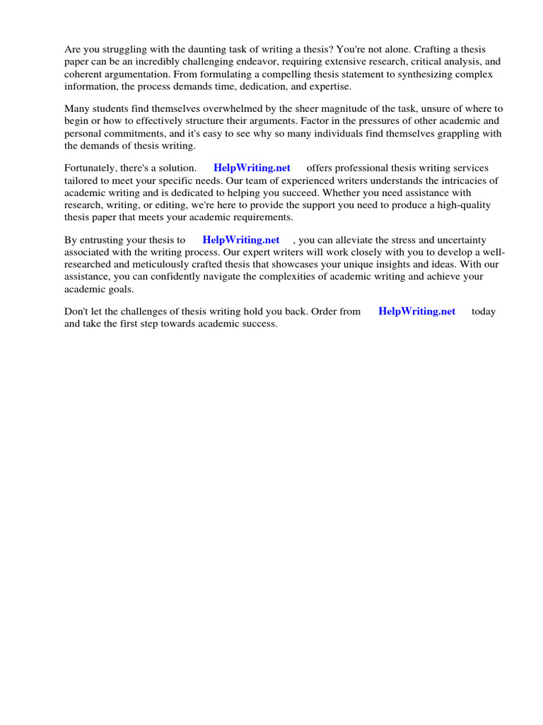 Example of Thesis Paper | PDF