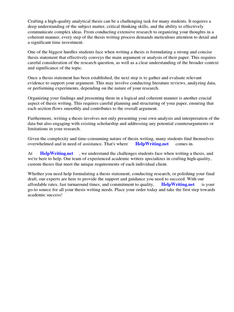 How To Make A Good Analytical Thesis | PDF | Essays | Thesis