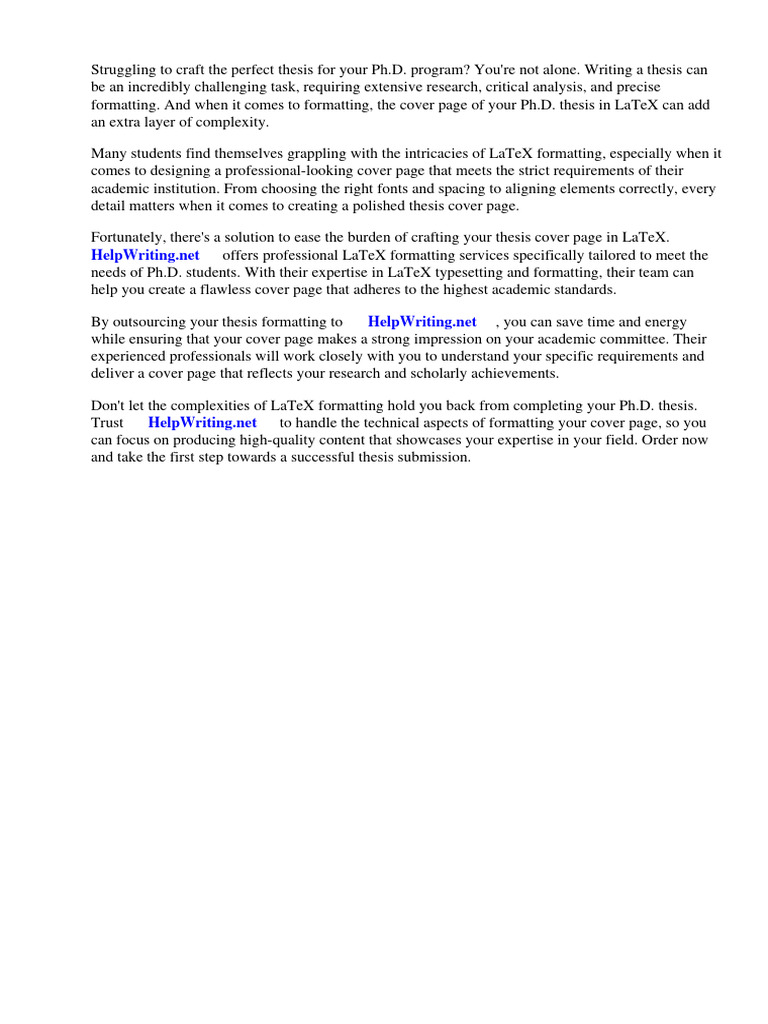 Cover Page PHD Thesis Latex | PDF | Thesis | Page Layout