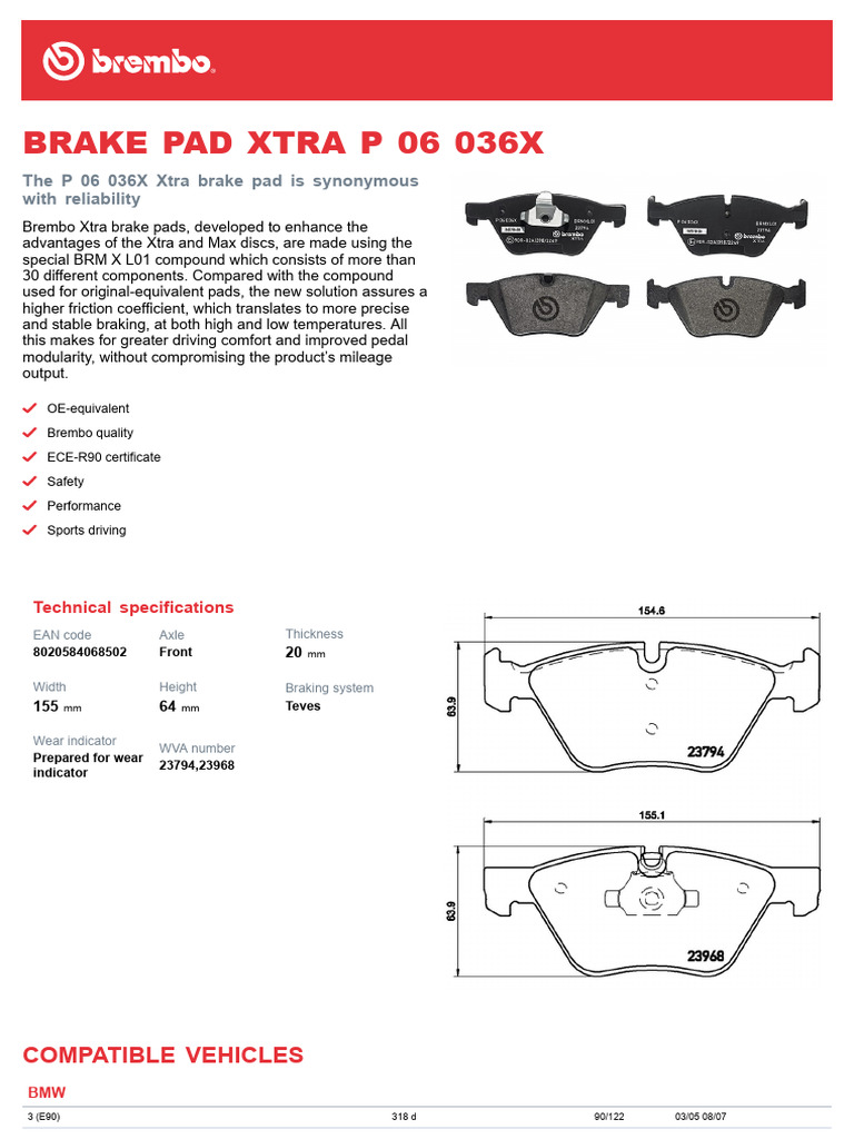 Brembo - P 06 036X | PDF