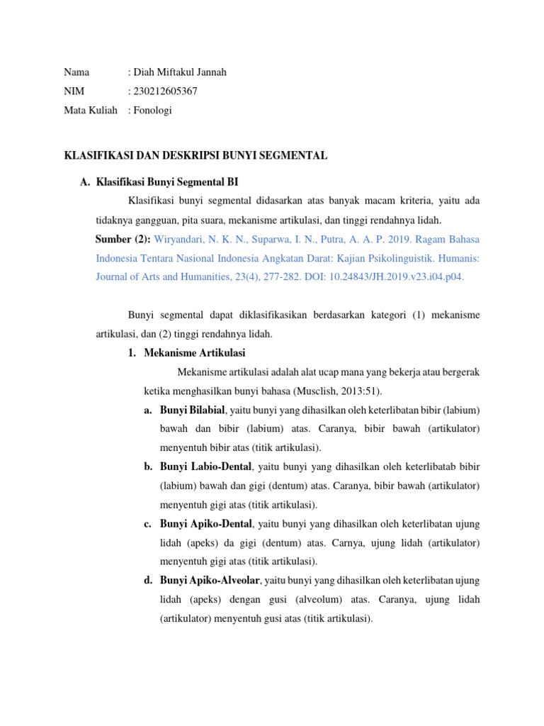 Bunyi Segmental | PDF