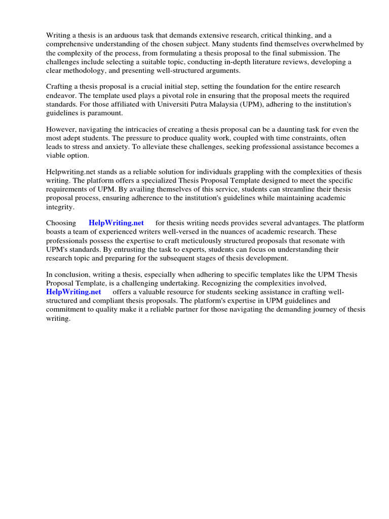 Thesis Proposal Template Upm | PDF