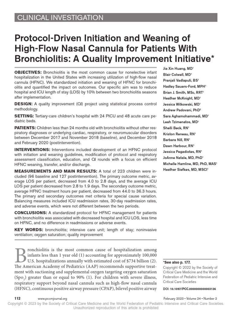 Protocol Driven Initiation and Weaning Of.5 | PDF | Intensive Care ...