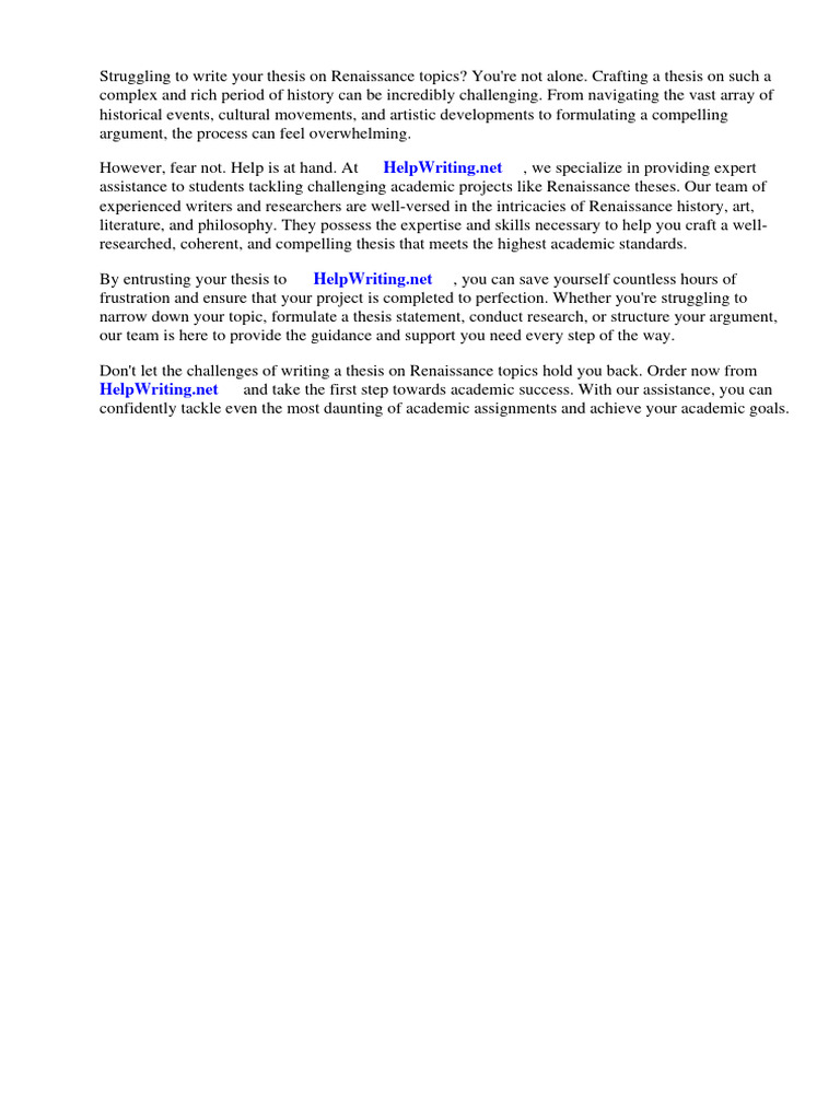Renaissance Thesis Topics | Download Free PDF | Renaissance | Humanism