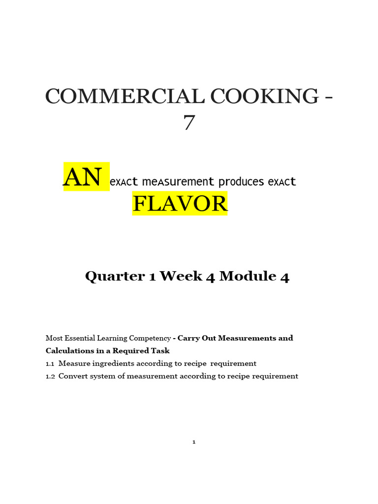Cookery 7 Q1 W4 Mod4 Pdf