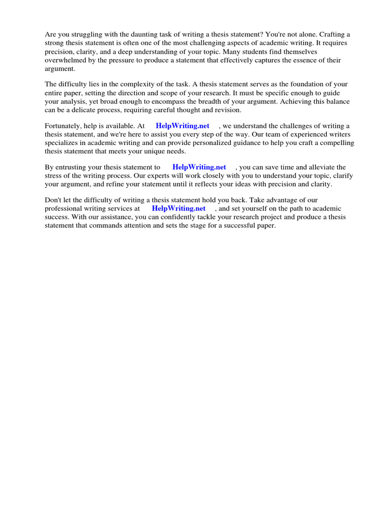 Mastering Thesis Statement Writing | PDF | Career & Growth