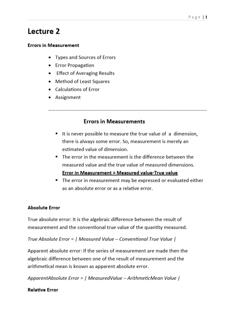 Metrology Chapter 2 | PDF