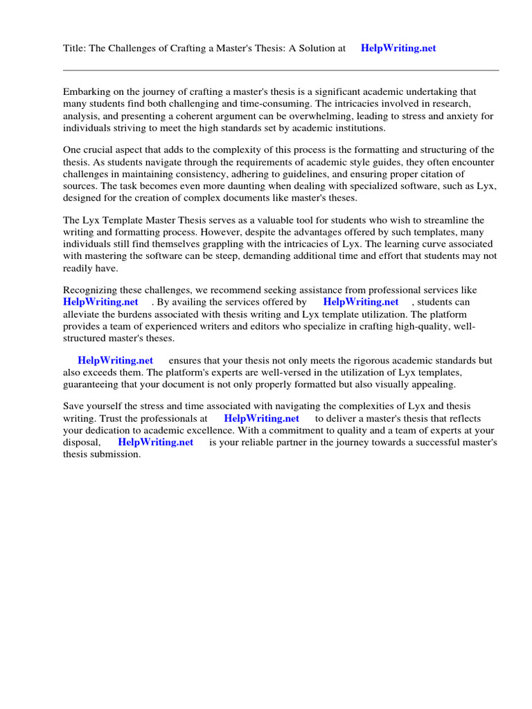 Lyx Template Master Thesis | PDF | Thesis | Te X