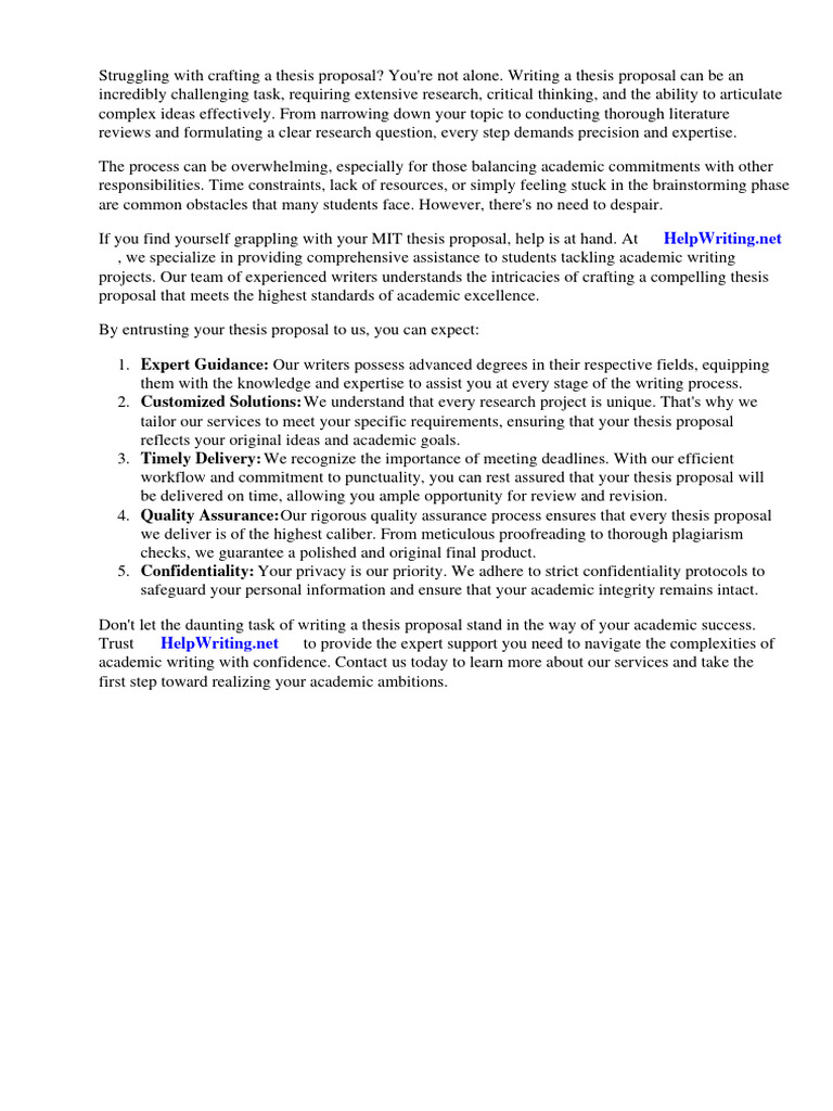 Mit Thesis Proposal | PDF